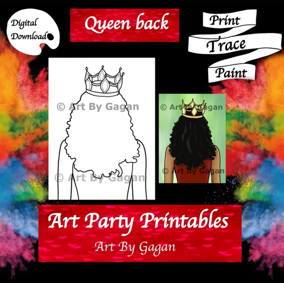 Queen Back/digital Download/diy Paint Party - Etsy