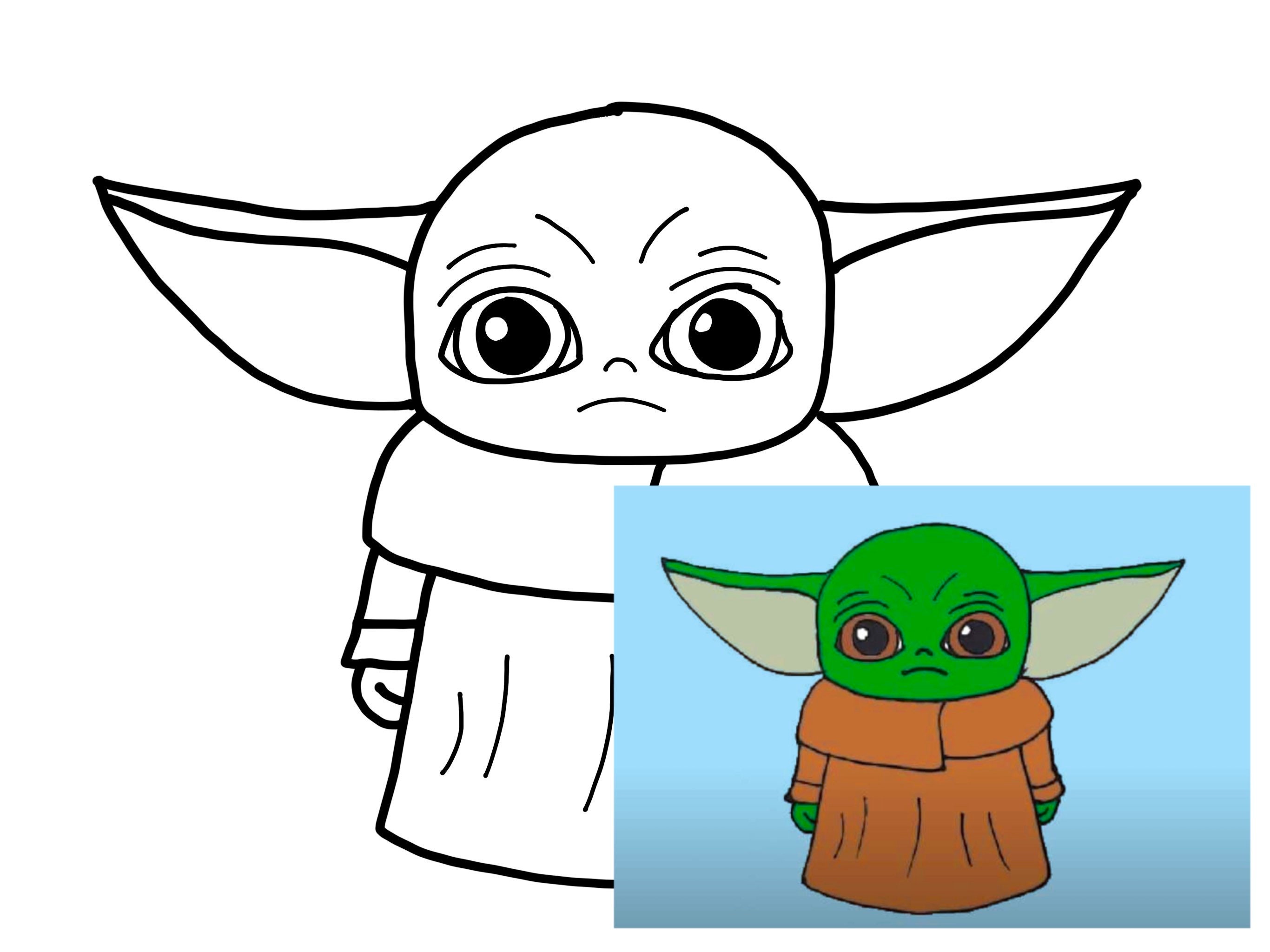 Cute Yoda Outline
