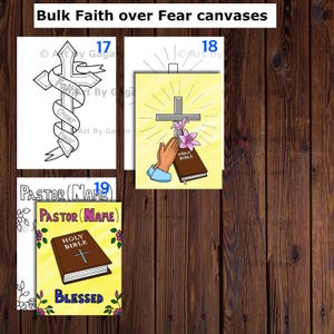 Bulk Faith Over Fear/paint and Sip/church Pre Drawn/outlined/sketched ...