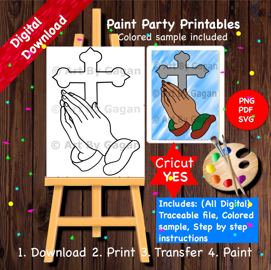 Prayer/faith Over Fear/instant Digital Download/diy Paint Party ...