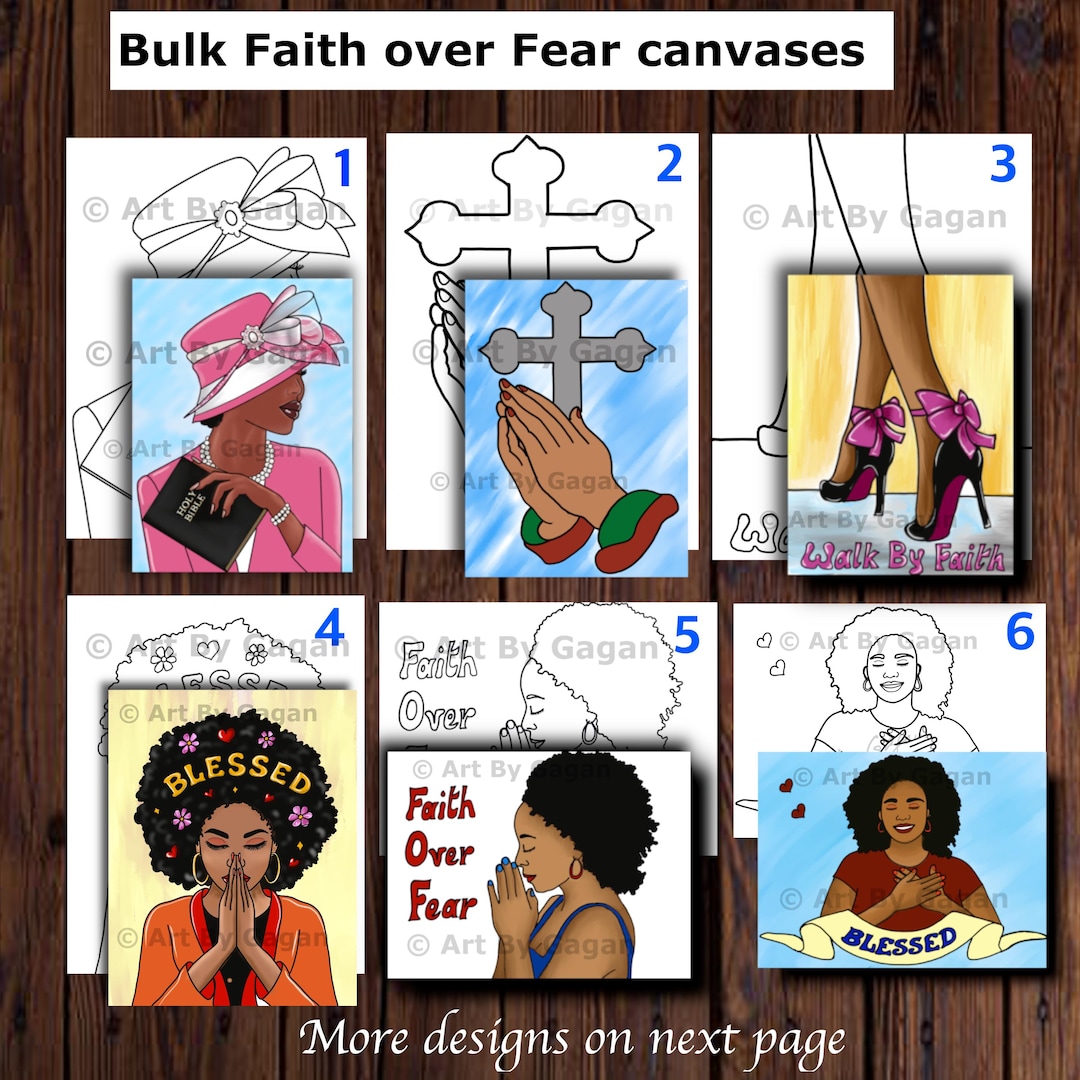 Bulk Faith Over Fear Pre-drawn Canvas, Christian Painting Kit - Etsy