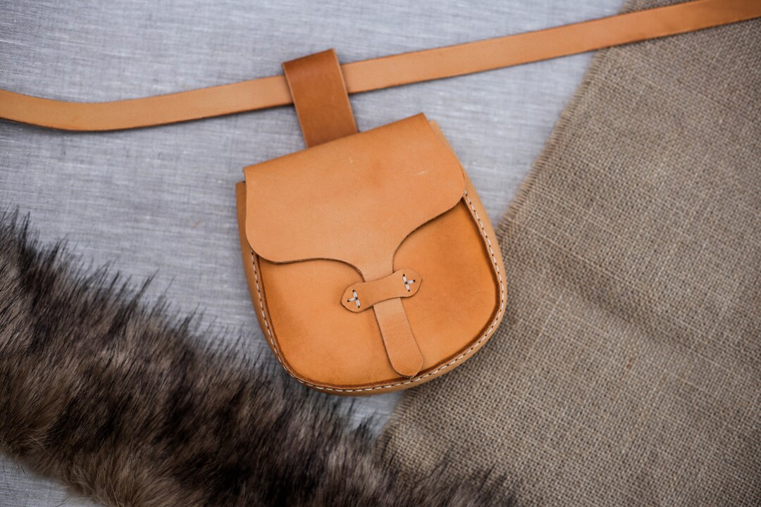 Medieval Belt Pouch Made of Genuine Leather, 100% Hand-sewn for Viking ...