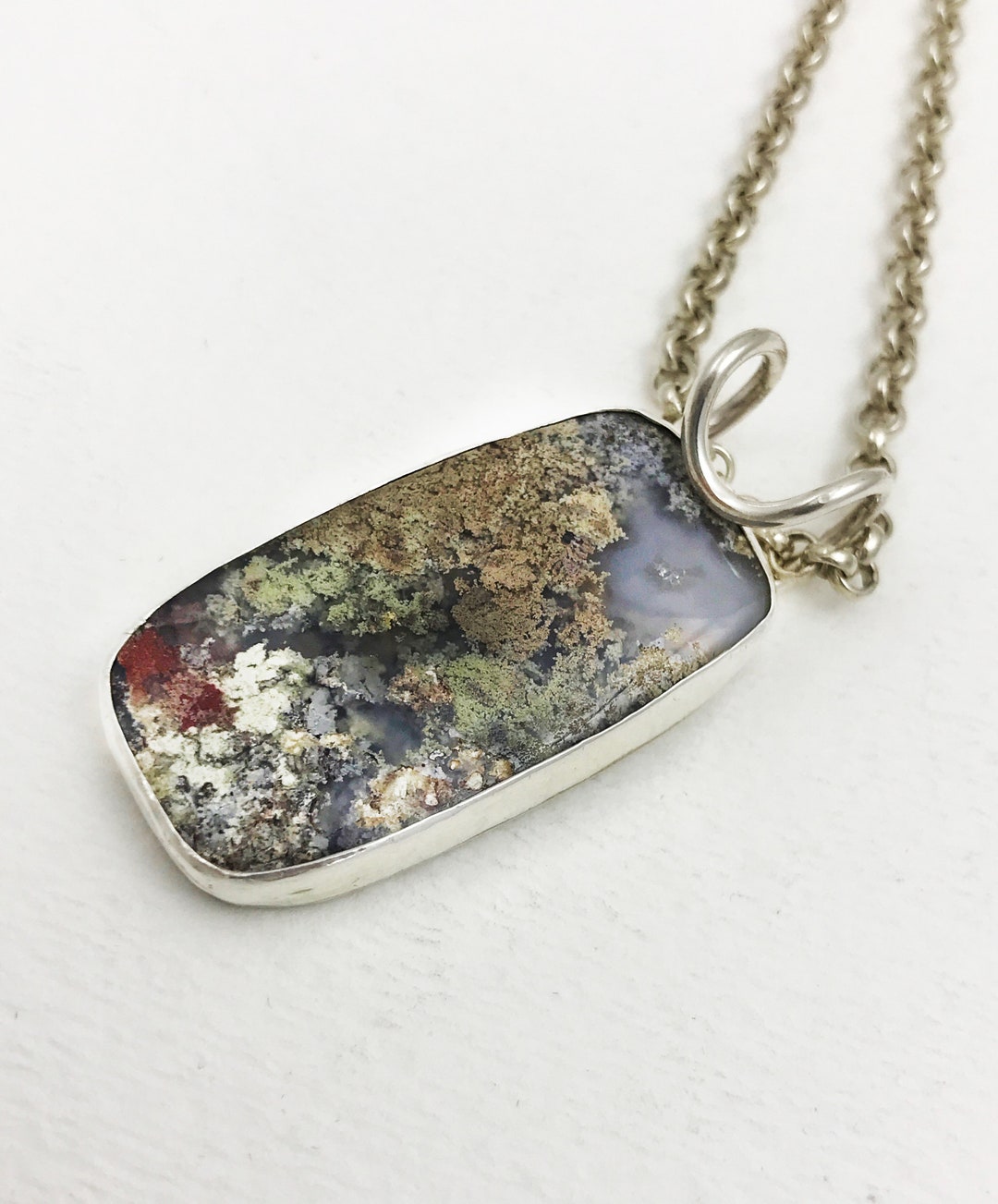 Landscape Agate Pendant - Moss Agate Pendant - Picture Agate Pendant ...
