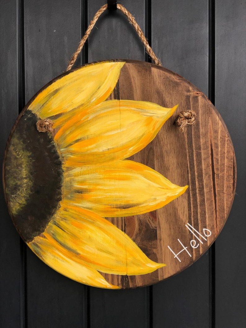 Sunflower Door Sign Wreath Front Door Décor 15 Inch - Etsy