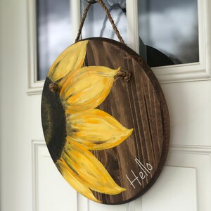 Sunflower Door Sign | Wreath | Front Door Décor | 15 Inch | Sunflowers ...
