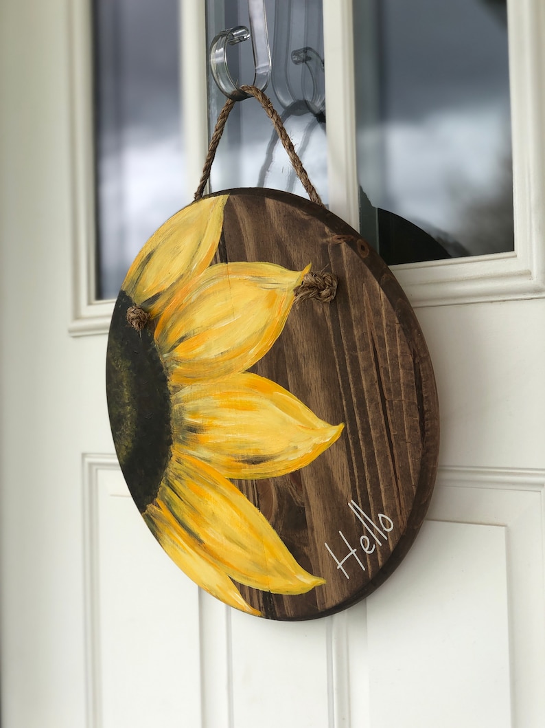 Sunflower Door Sign Wreath Front Door Décor 15 Inch - Etsy
