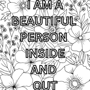 10 Inspiration Affirmations Coloring Page Printable Mindfulness and ...