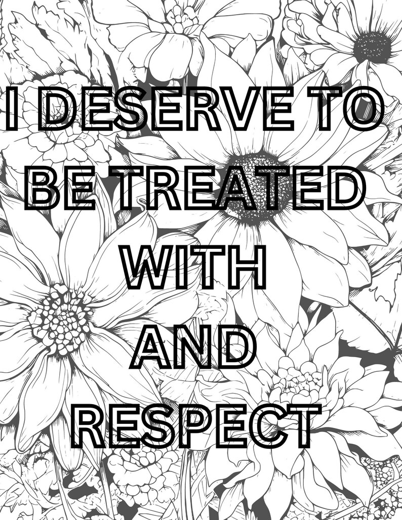 10 Inspiration Affirmations Coloring Page Printable Mindfulness and ...