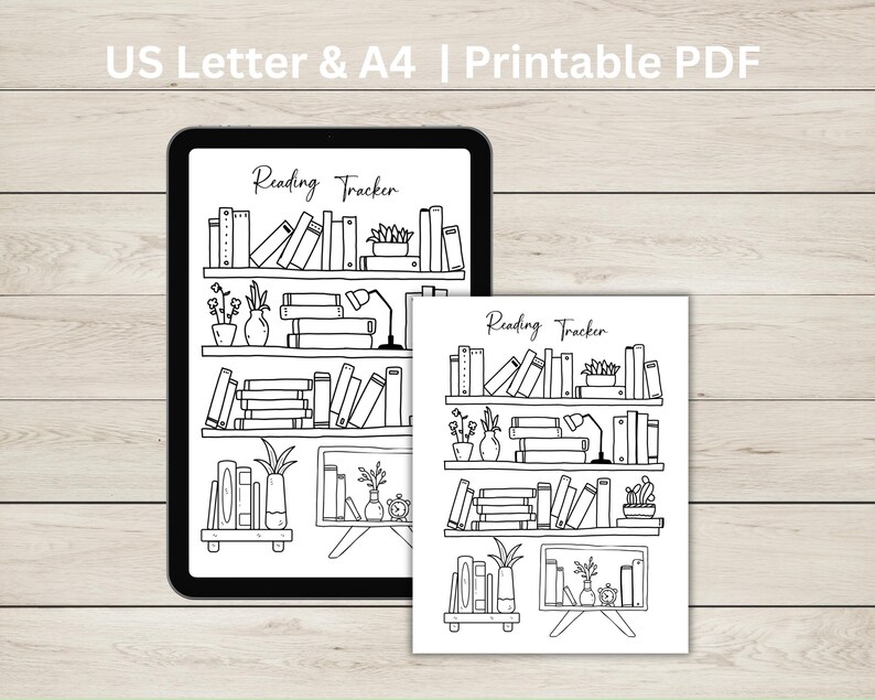 Bookshelf Reading Tracker Printable | Shelf Reading Log | Coloring ...