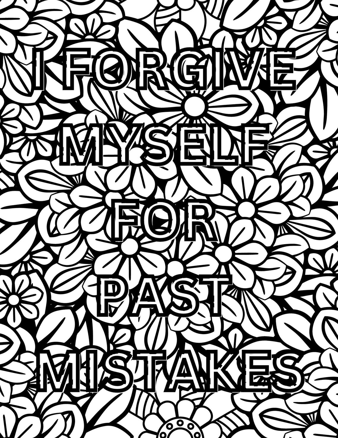 10 Inspiration Affirmations Coloring Page Printable Mindfulness and ...