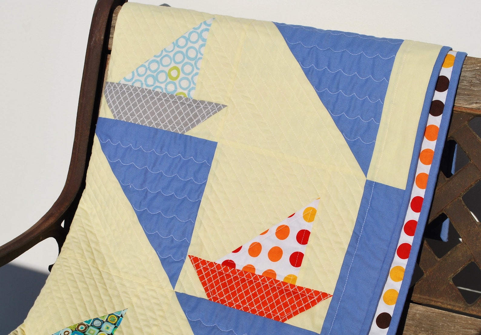 Pdf Baby Quilt Pattern...sailboat Quilt...quick and Easy...sailing ...