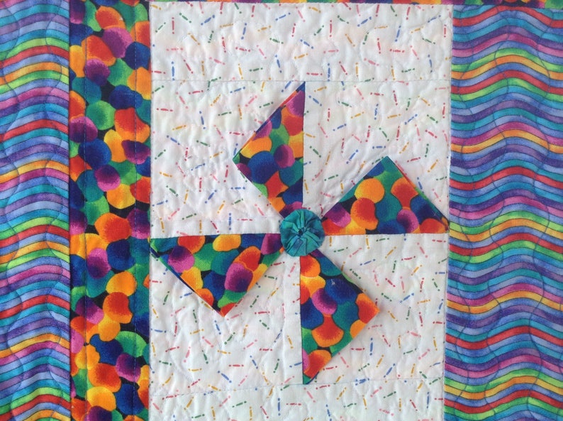 Pdf Baby Quilt Pattern...folded Triangles...3d Pinwheels...4 Fabrics ...