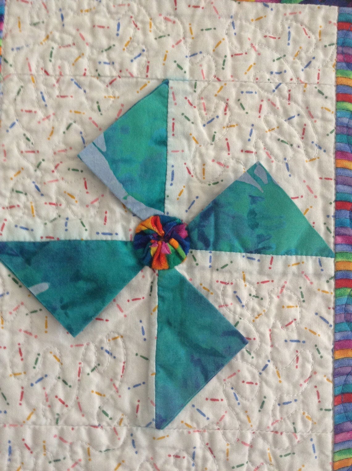 Pdf Baby Quilt Pattern...folded Triangles...3d Pinwheels...4 Fabrics ...