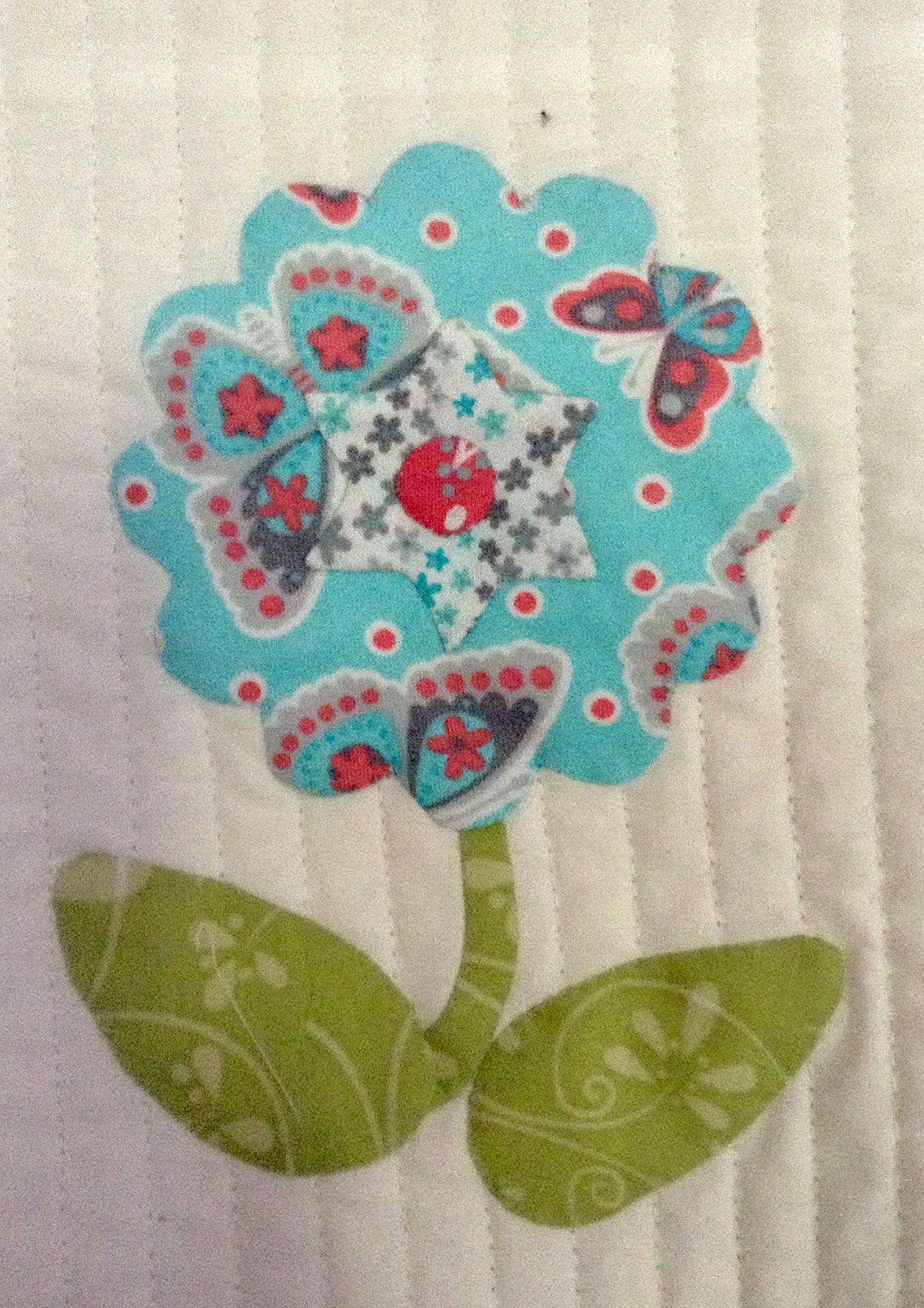 Pdf Applique Baby Quilt Pattern..pdf Applique Lap Quilt Pattern..flower ...
