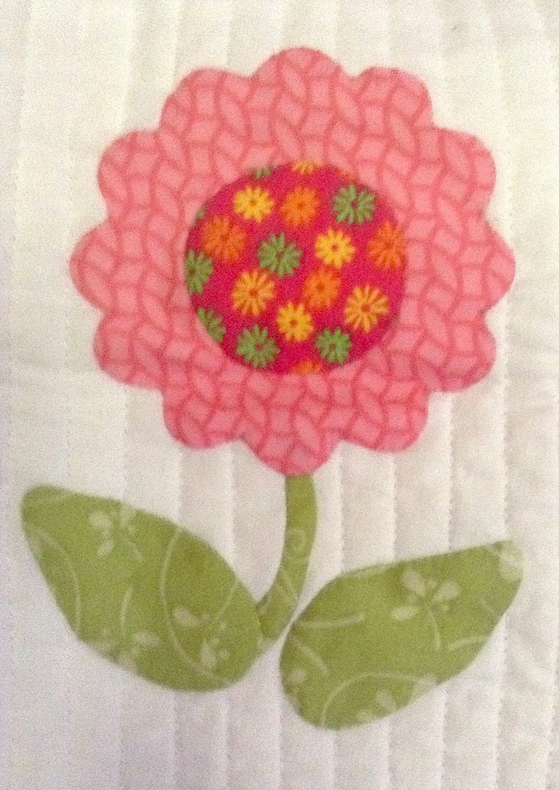 Pdf Applique Baby Quilt Pattern..pdf Applique Lap Quilt Pattern..flower ...