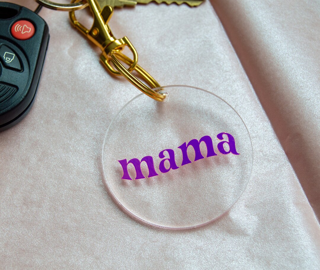 Customizable Acrylic Keychain - Mama, Dog Mom, Cat Mom, Plant Mom - Etsy