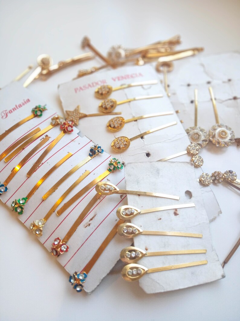 80s Victorian Edwardian Bobby Pins NEVER USED Gold Bobby Pins | Etsy