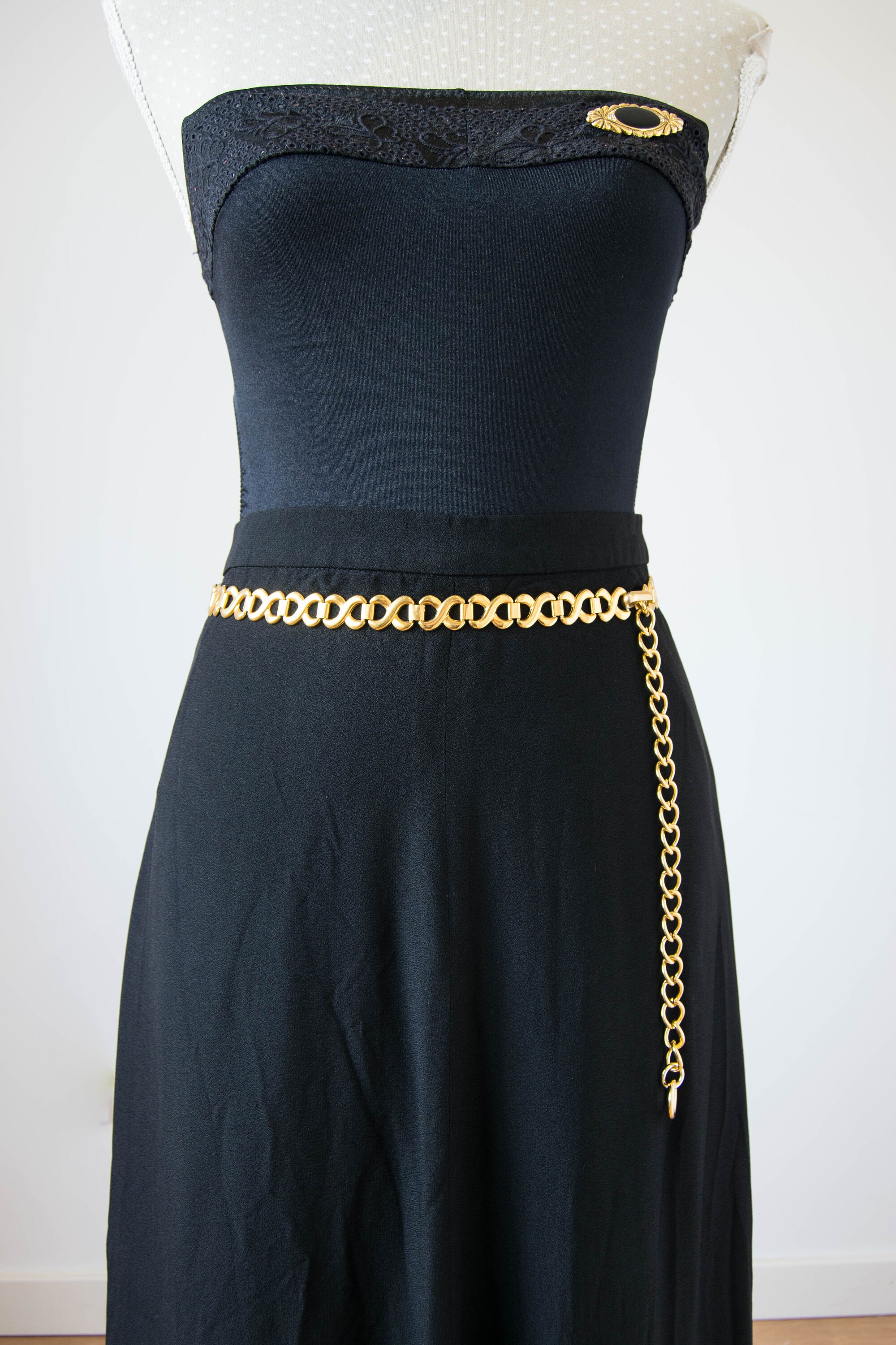 NOS 90s gold chain belt gold metal belt waist chain belt | Etsy