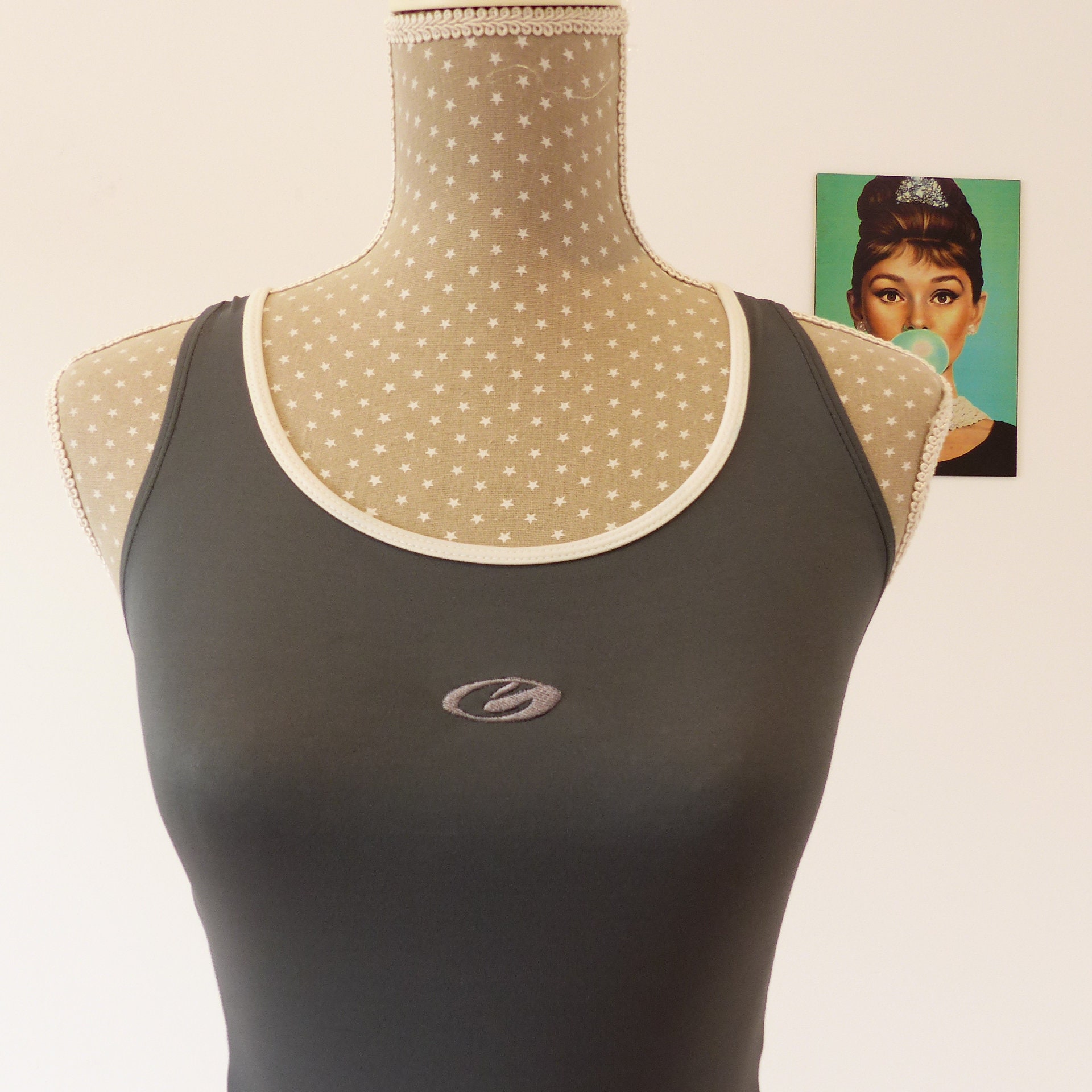 Sport swimming suit pool racer back swimsuit size S gray | Etsy