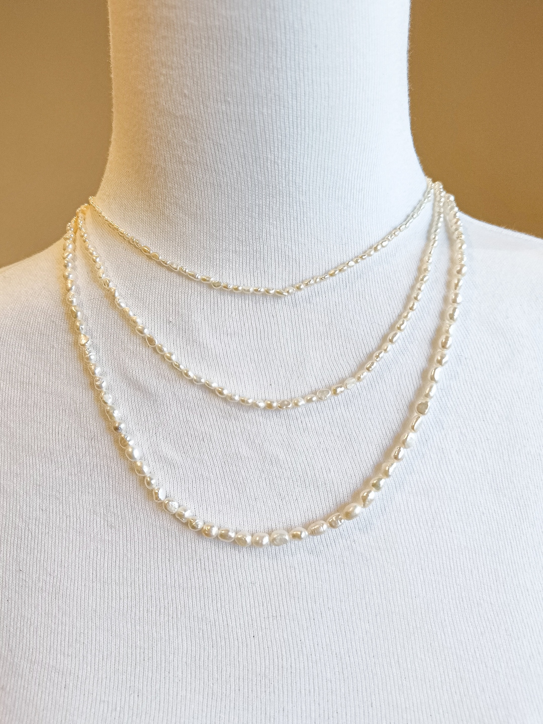 Natural Freshwater Seed Pearl Necklace, Rice Pearl Necklace, June ...