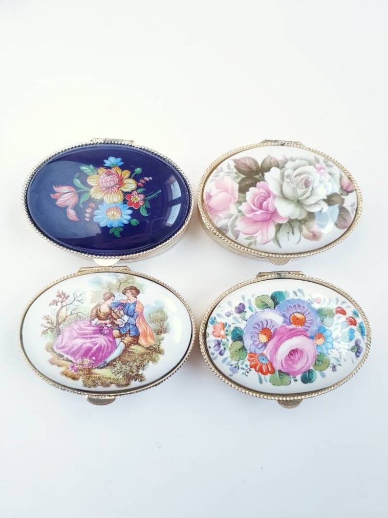 Vintage Pill Case, New Old Stock Small Keepsake Box, NOS Ceramics Pill ...