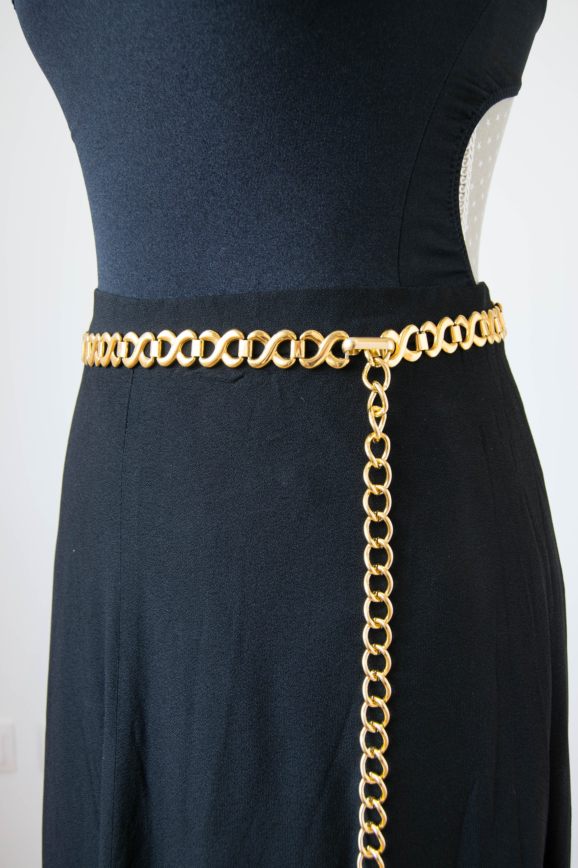 NOS 90s gold chain belt gold metal belt waist chain belt | Etsy