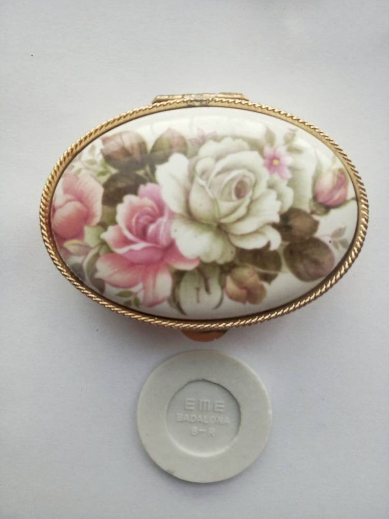 Vintage Pill Case, New Old Stock Small Keepsake Box, NOS Ceramics Pill ...