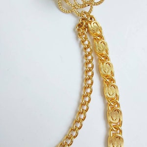 Gold Sweater Clips, 80s Unused Cardigan Clip, Collar Clip Chain, Gold ...