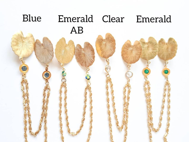 Vintage Leaf Collar Pins Chain Waterlilly Brass Collar Pins - Etsy