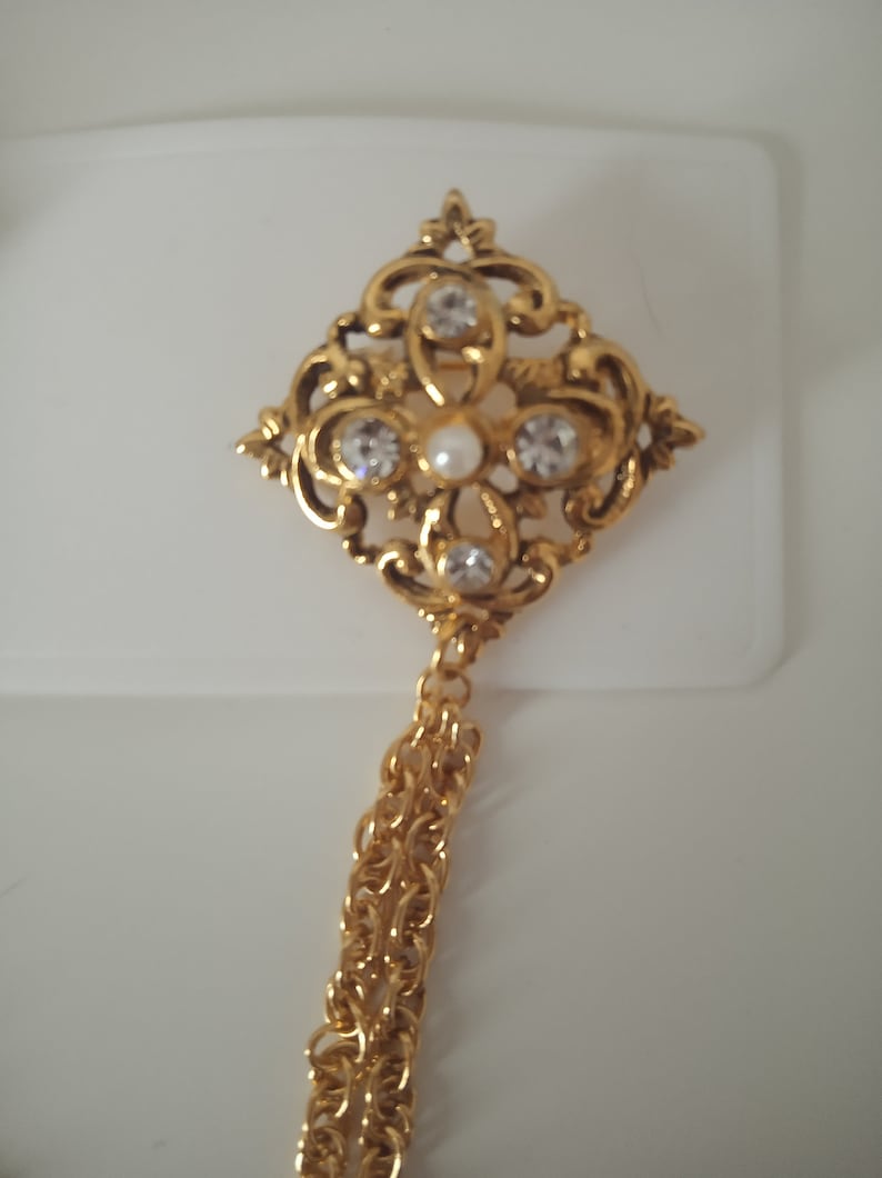 80s victorian collar pin chain vintage collar pins New Old | Etsy