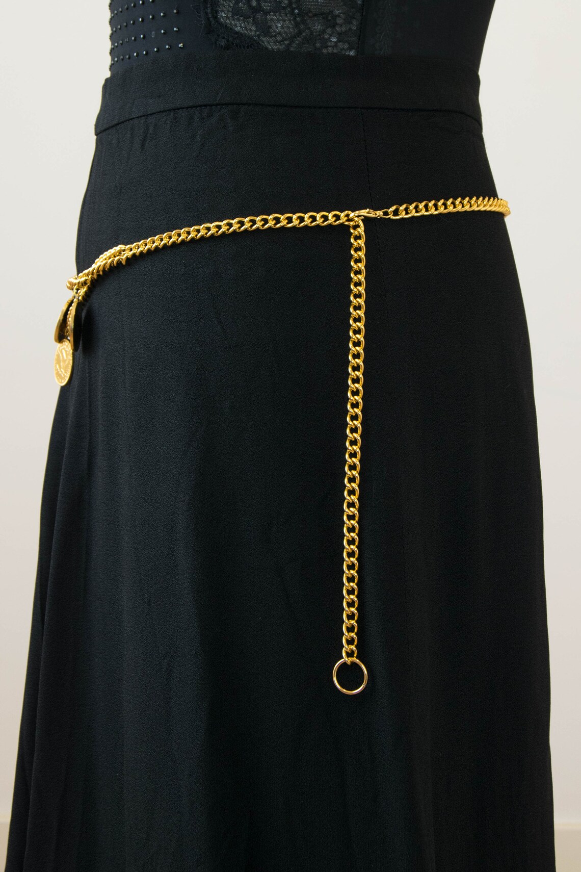 UNUSED 90s Waist Chain Belt With Charms Gold Tone Metal Belt - Etsy