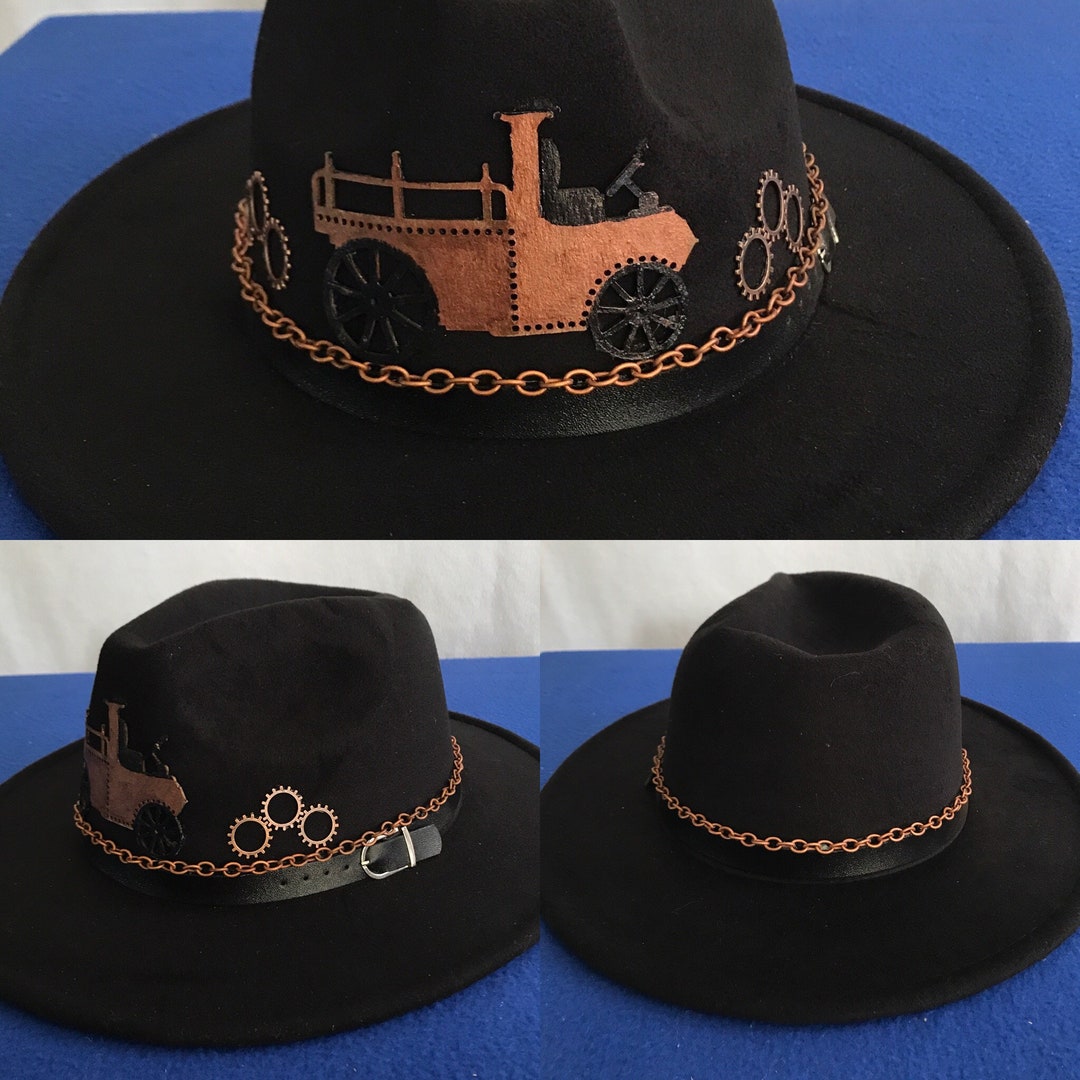 Steam Motion Wild West Steampunk Wide Brimmed Fedora Cosplay Hat - Etsy