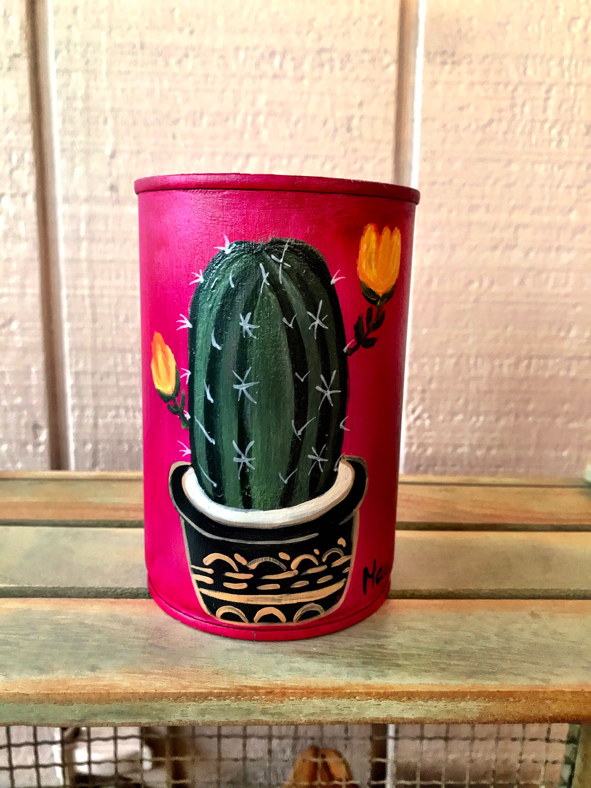 Up Cycled Hand Painted Tin Can Planter - Etsy
