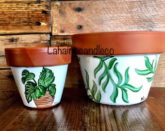 Pua Melia Pot Design Plumeria Pot Hand Painted on Terra Cotta Pot Small ...