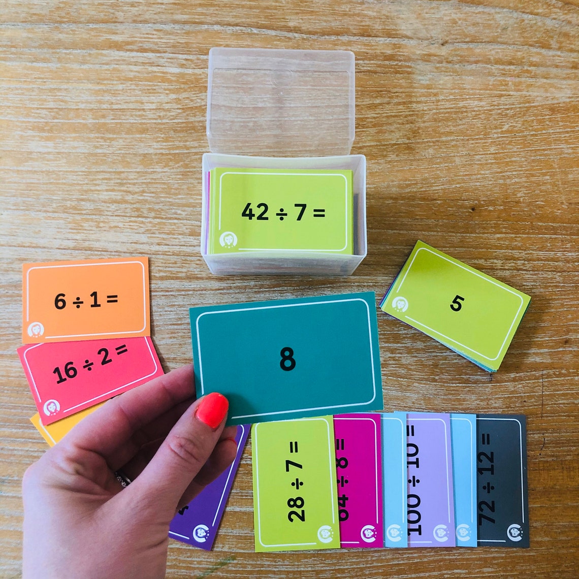 Division Facts Flashcards - Etsy UK