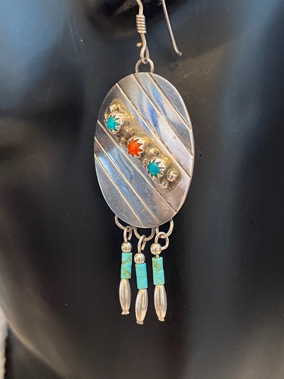 Sterling Earring Native American Signed (Sale Price) - Gem