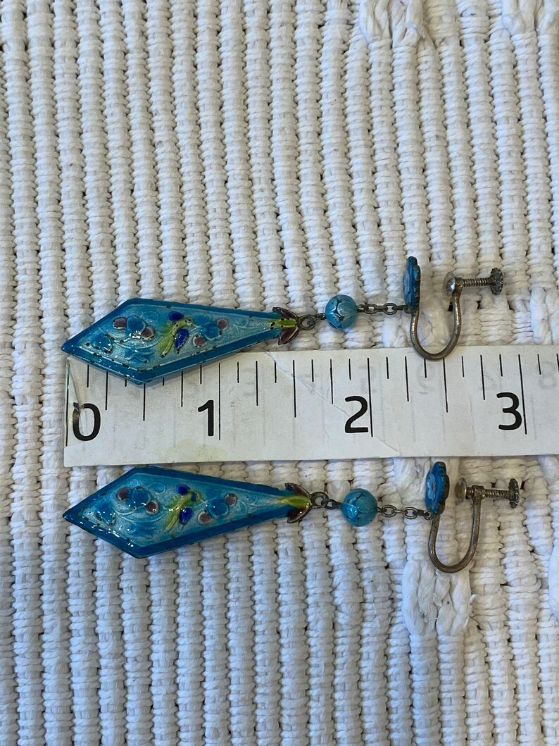 Antique Enamel Earrings Chinese Silver sale Price - Etsy