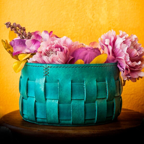 Turquoise Basket - Etsy