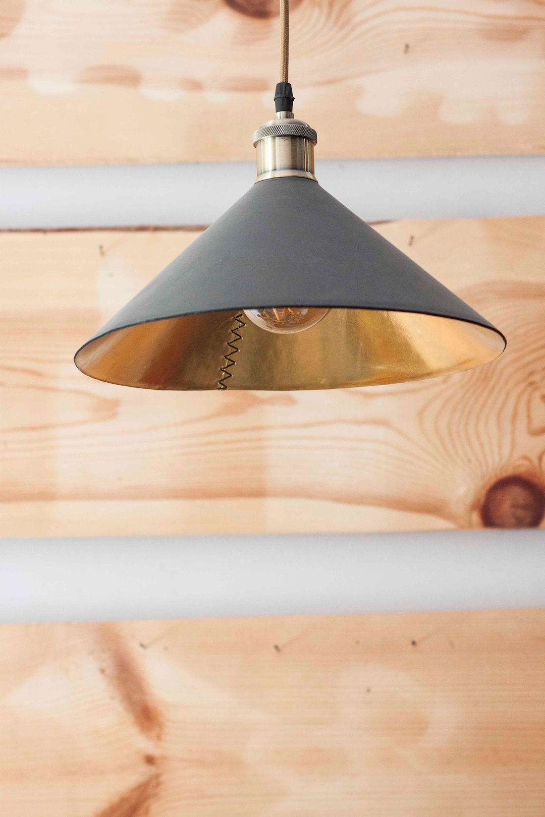 Leather Cone Pendant Light Fixtures for Kitchen-and-dining - Leather ...