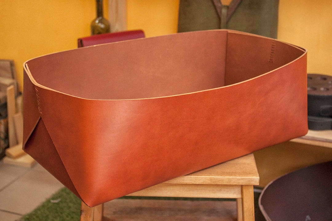 Leather Box, Leather Storage Bin, Storage Organization, Large Leather ...