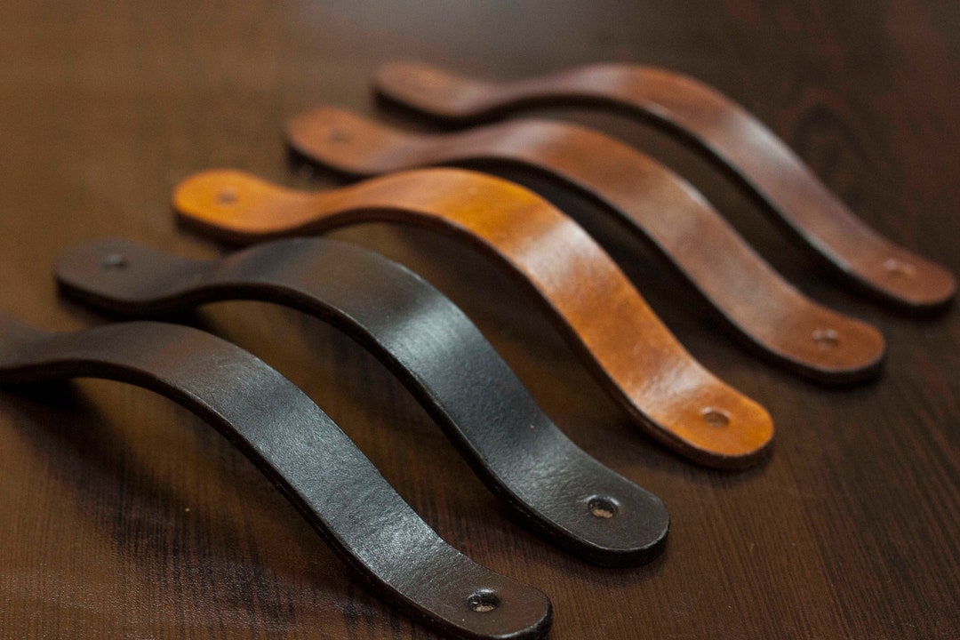 Leather Drawer Pulls, Leather Handles, Leather Cabinet Pulls, Drawer Pulls, Leather Door Pulls ...