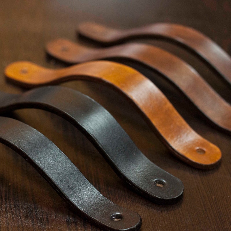 Leather Drawer Pulls - Etsy