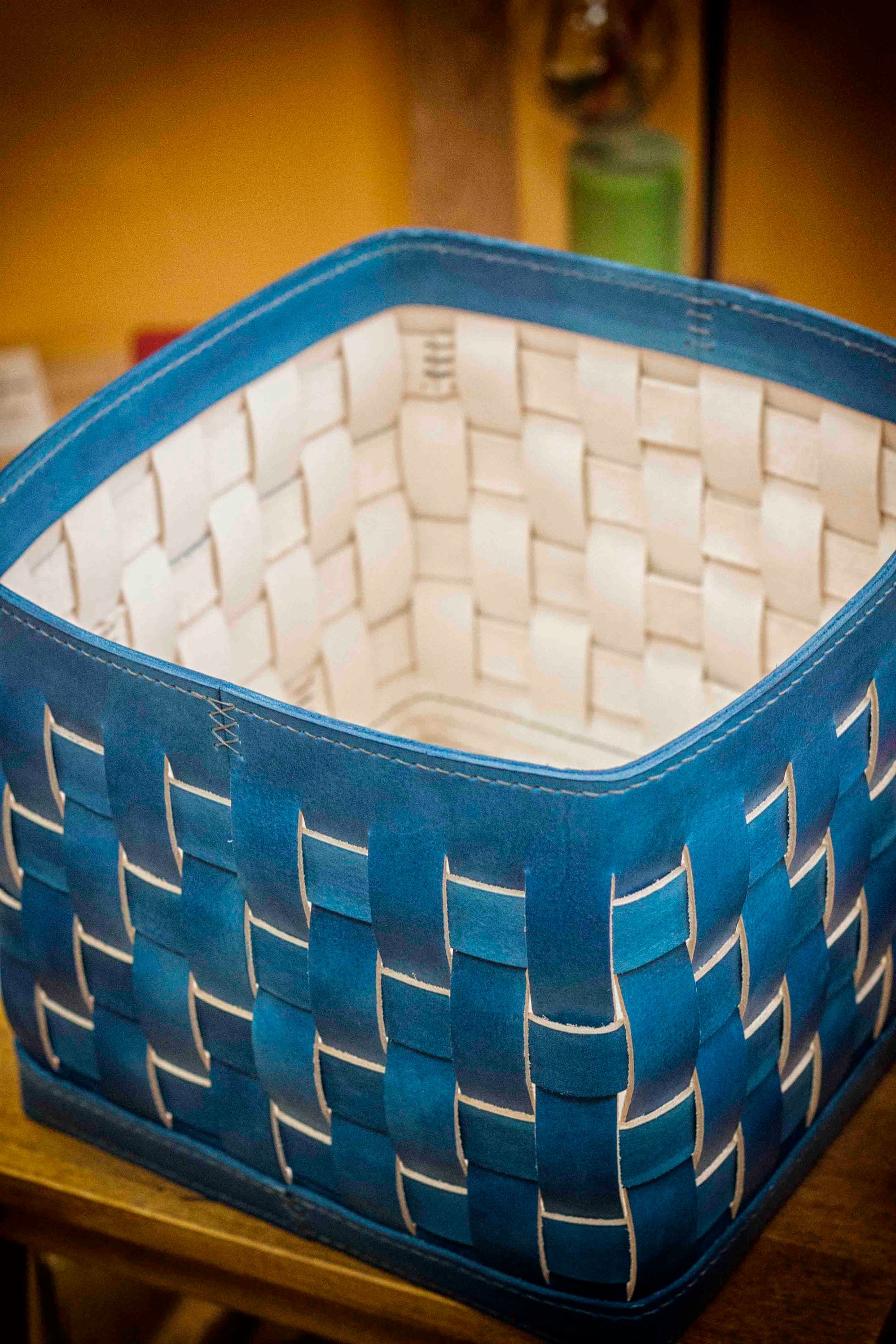 Leather Storage Bin Blanket Basket Leather Storage Bin | Etsy