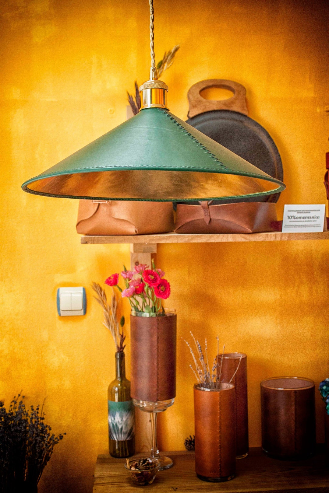 Leather Pendant Light, Chandelier Lighting, Ceiling Light Fixture ...