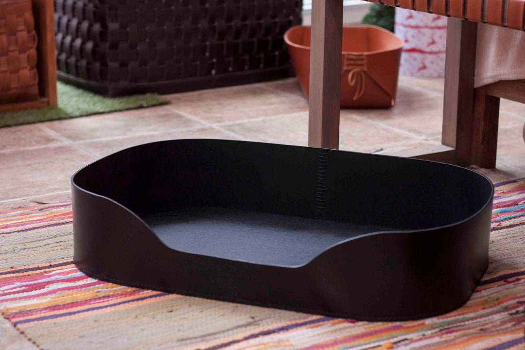 Leather Dog Couch, Luxury Dog Sofa, Large Dog Bed in Black, Dog Sofa ...