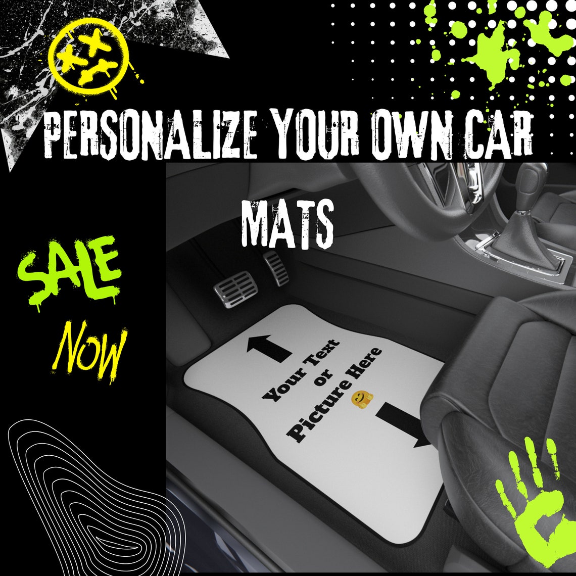 Custom Car Mats (2x Front), Personalized Car Mats, Customized Car Mats ...