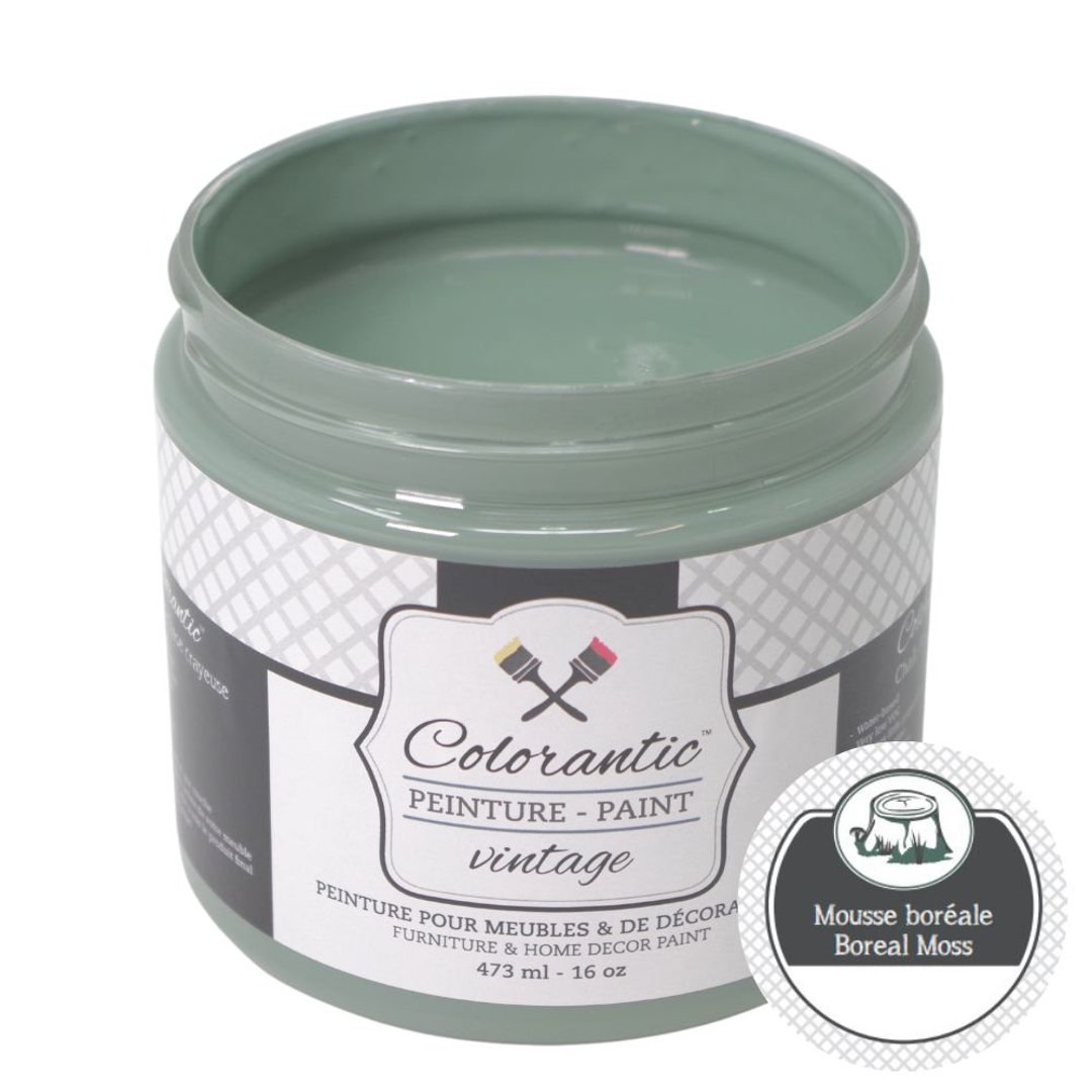 BOREAL MOSS Chalk Paint Color Deep Gray Green Perfect for Arts ...
