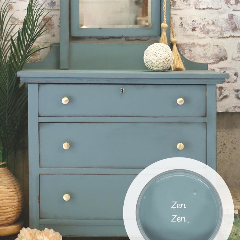 ZEN Blue-grey Vintage Chalk Based Paint Furniture and - Etsy