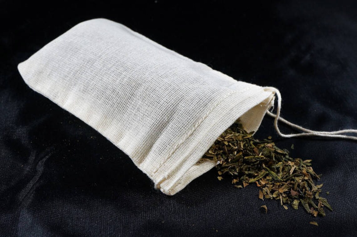 Cotton Reuseable Tea Bag With Drawstring. Pack of 5 Bags. 3 - Etsy