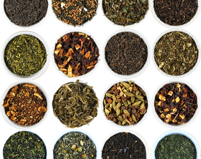 Tea Trio ORGANIC Loose Leaf Tea Samplers Beautiful Glass Jar Samplers ...